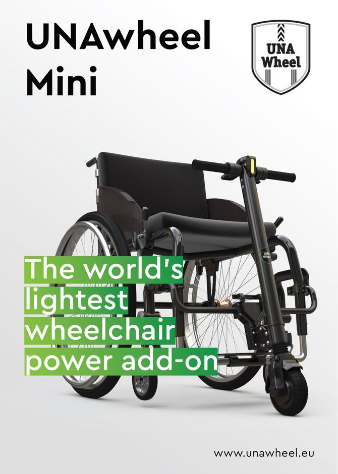 UNAwheel Mini by UnaCare | Power Assist Wheelchair Attachment
